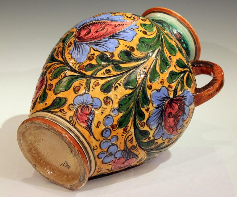 Large Old or Antique Hand-Turned Italian Faience Majolica Sgraffito ...