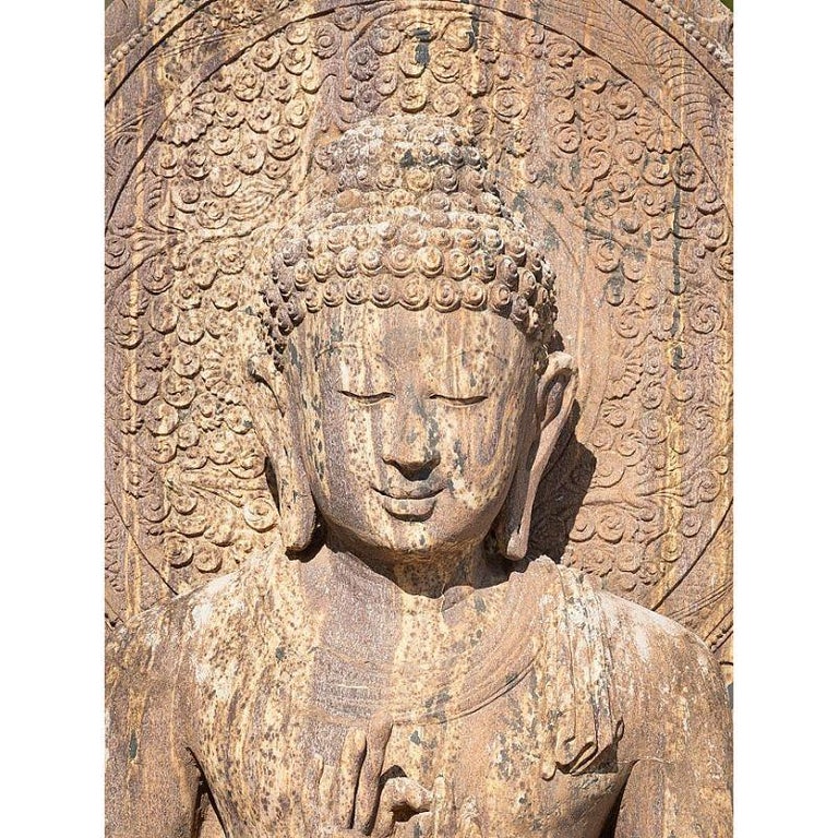 Large Old Sandstone Buddha Statue from India For Sale at 1stDibs