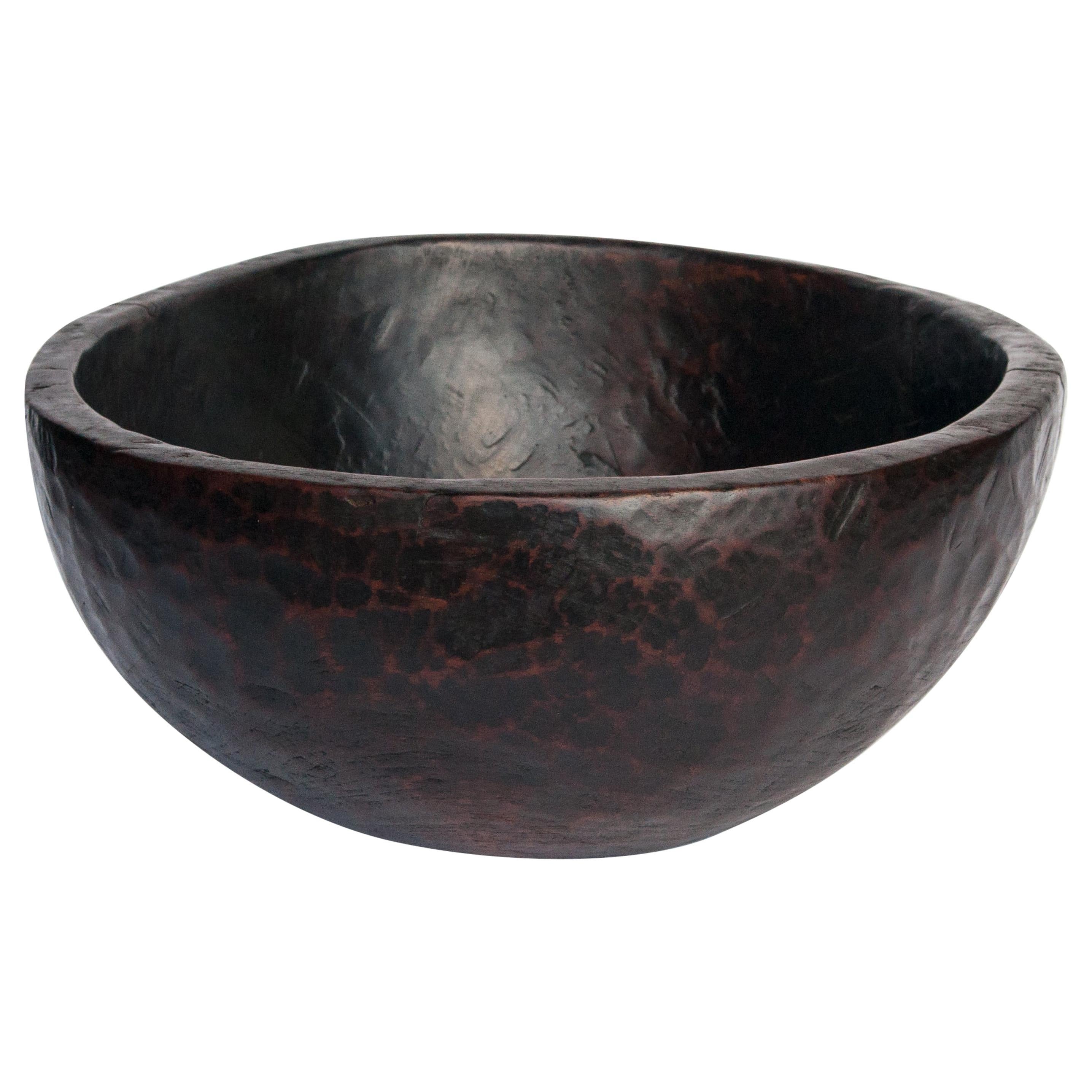 Large Old Tribal Wooden Bowl, West Nepal Himal, Mid-20th Century at 1stDibs