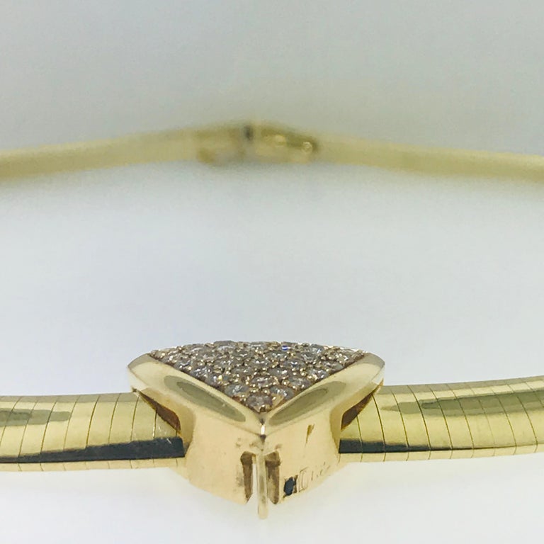 Large Omega Chain Necklace and 1 Carat Diamond 61 Grams in 14 Karat ...