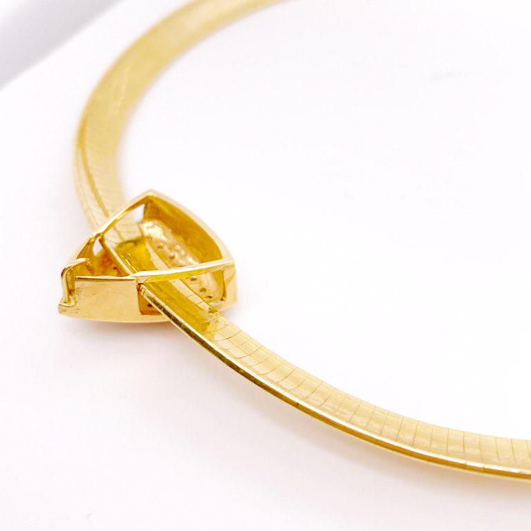 Large Omega Chain Necklace and 1 Carat Diamond Triangle Slider in 14 ...