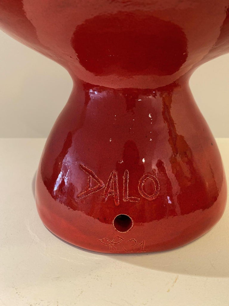 Large One of a Kind Ceramic Lamp Base or Sculpture Vase "Hypnoz" Signed ...
