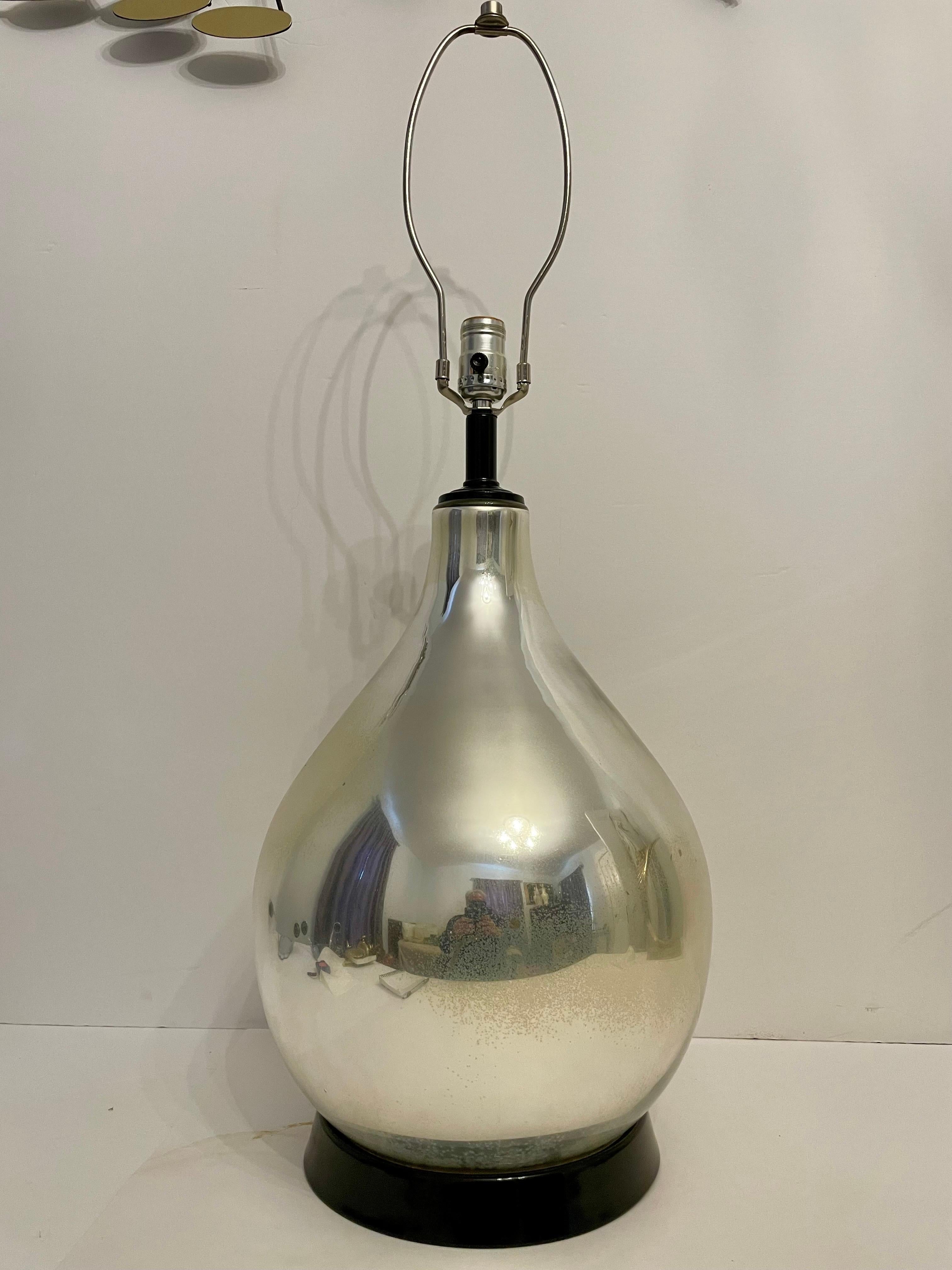 Large Onion Form Mercury Glass Lamp at 1stDibs
