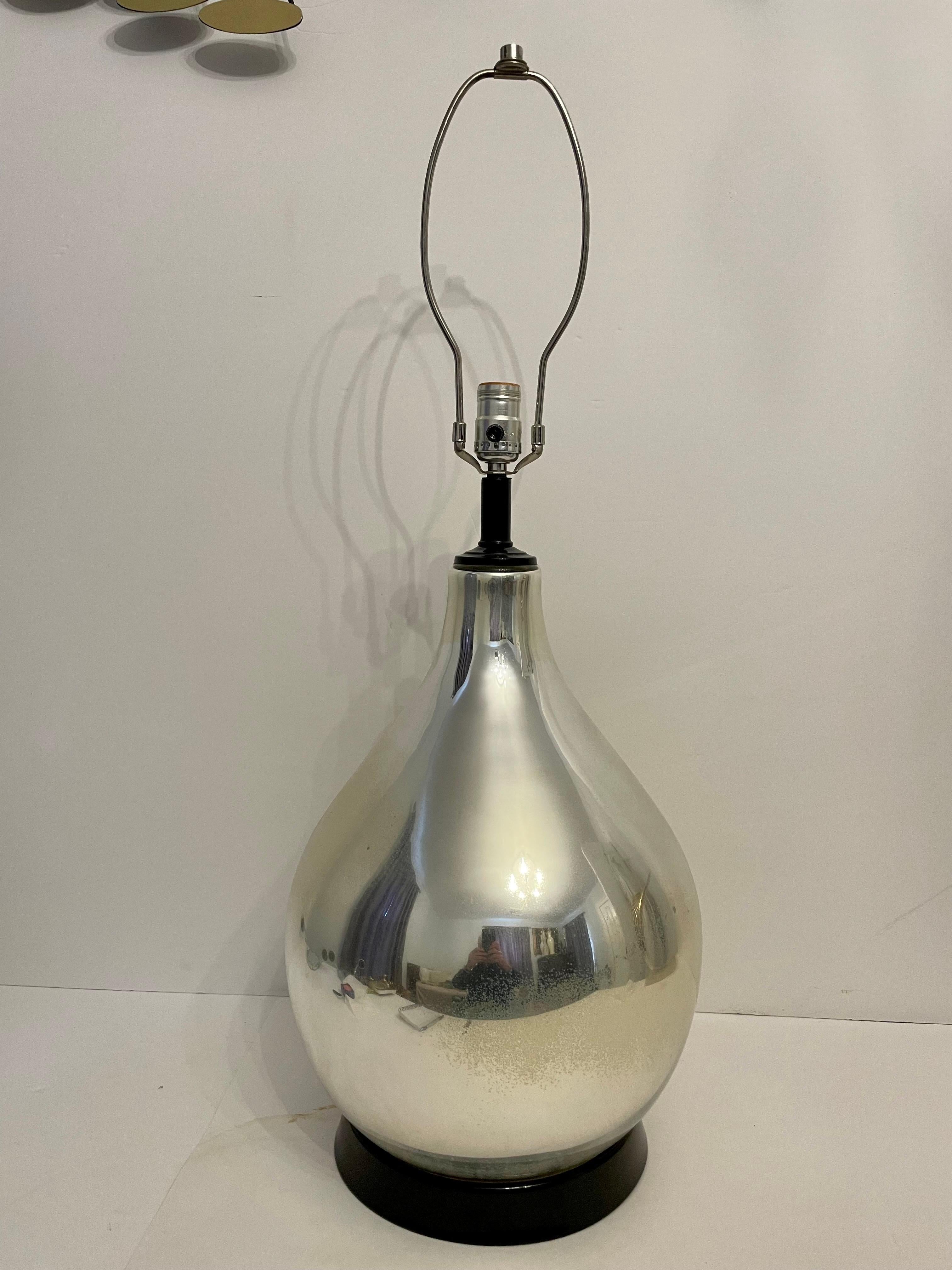 Large Onion Form Mercury Glass Lamp at 1stDibs
