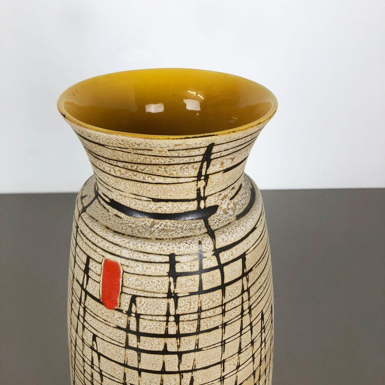 Large Op Art Abstract Pottery Floor Vase Made by Bay Ceramics, Germany ...