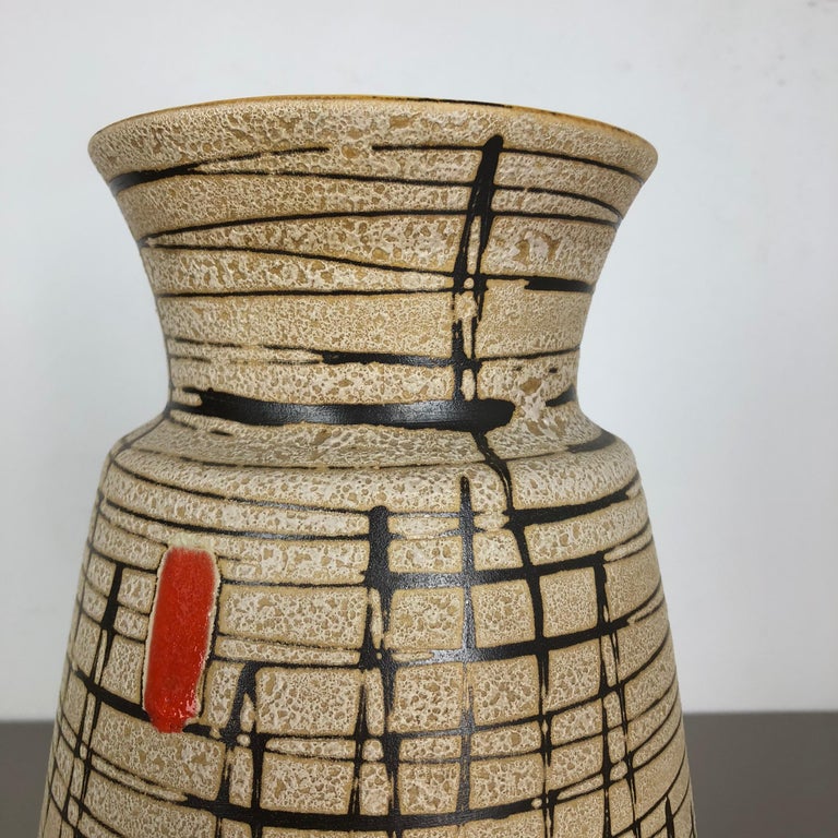 Large Op Art Abstract Pottery Floor Vase Made by Bay Ceramics, Germany ...