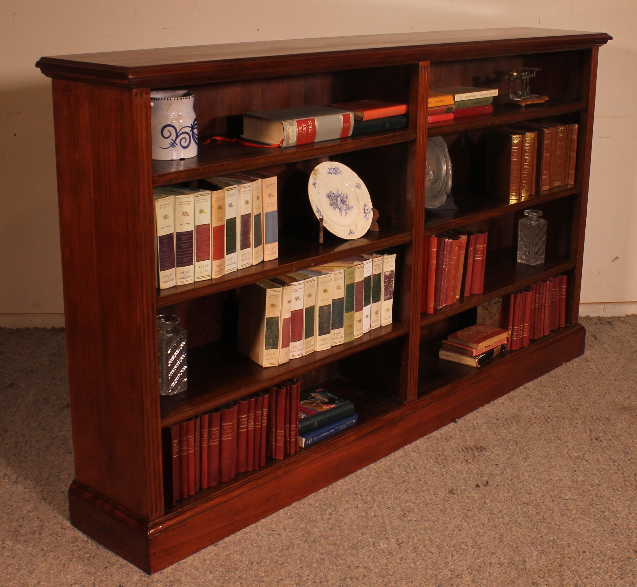Large Open Bookcase in Mahogany from the 19th Century For Sale at 1stDibs