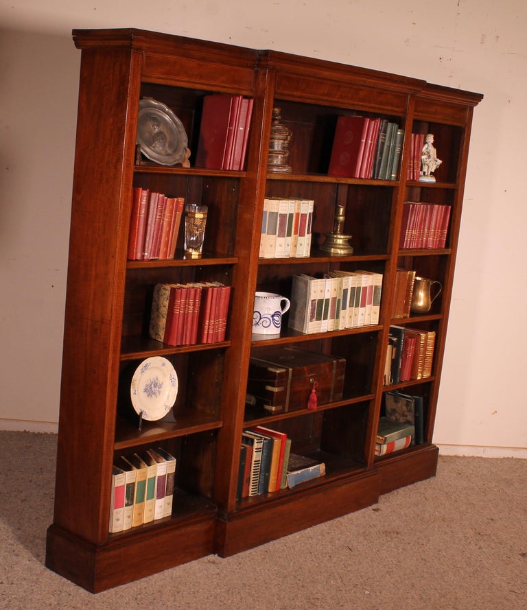 Large Open Bookcase in Mahogany from the 19th Century For Sale at 1stDibs