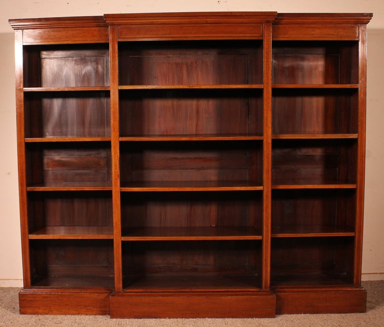 Large Open Bookcase in Mahogany from the 19th Century For Sale at 1stDibs