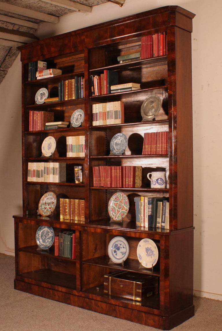 Large Open Bookcase in Mahogany from the 19th Century For Sale at 1stDibs