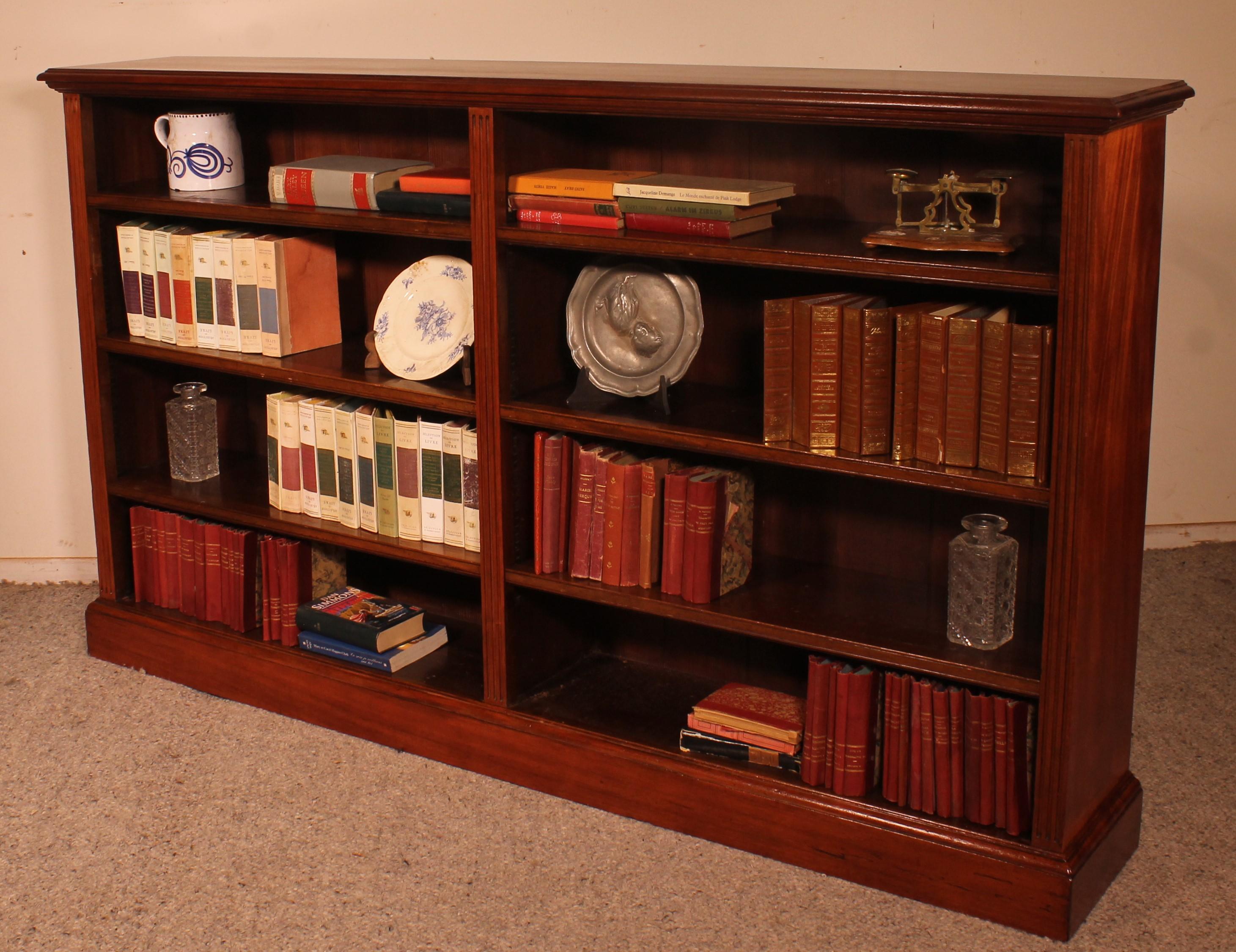 Large Open Bookcase in Mahogany from the 19th Century For Sale at 1stDibs