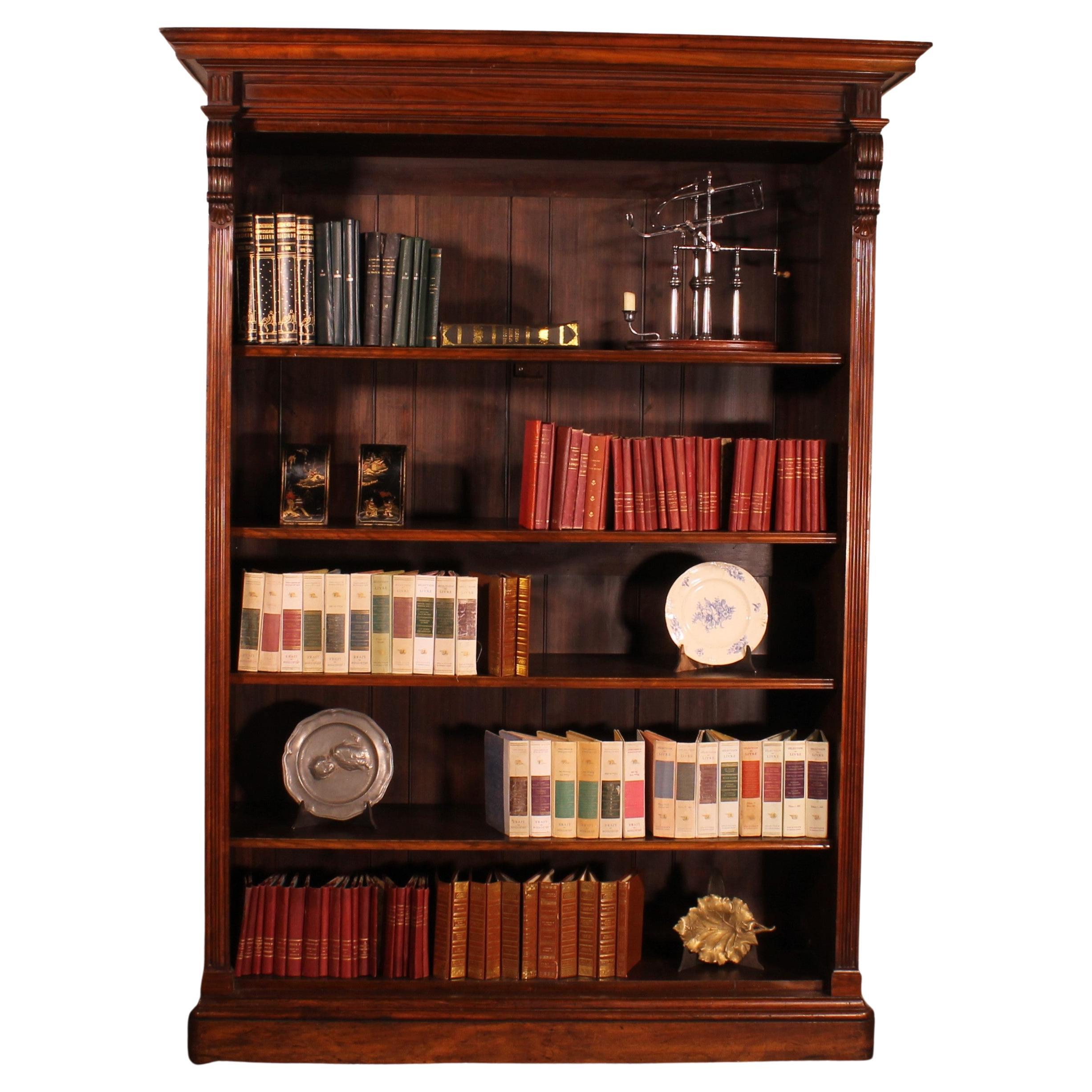 Large Open Bookcase in Mahogany from the 19th Century For Sale at 1stDibs