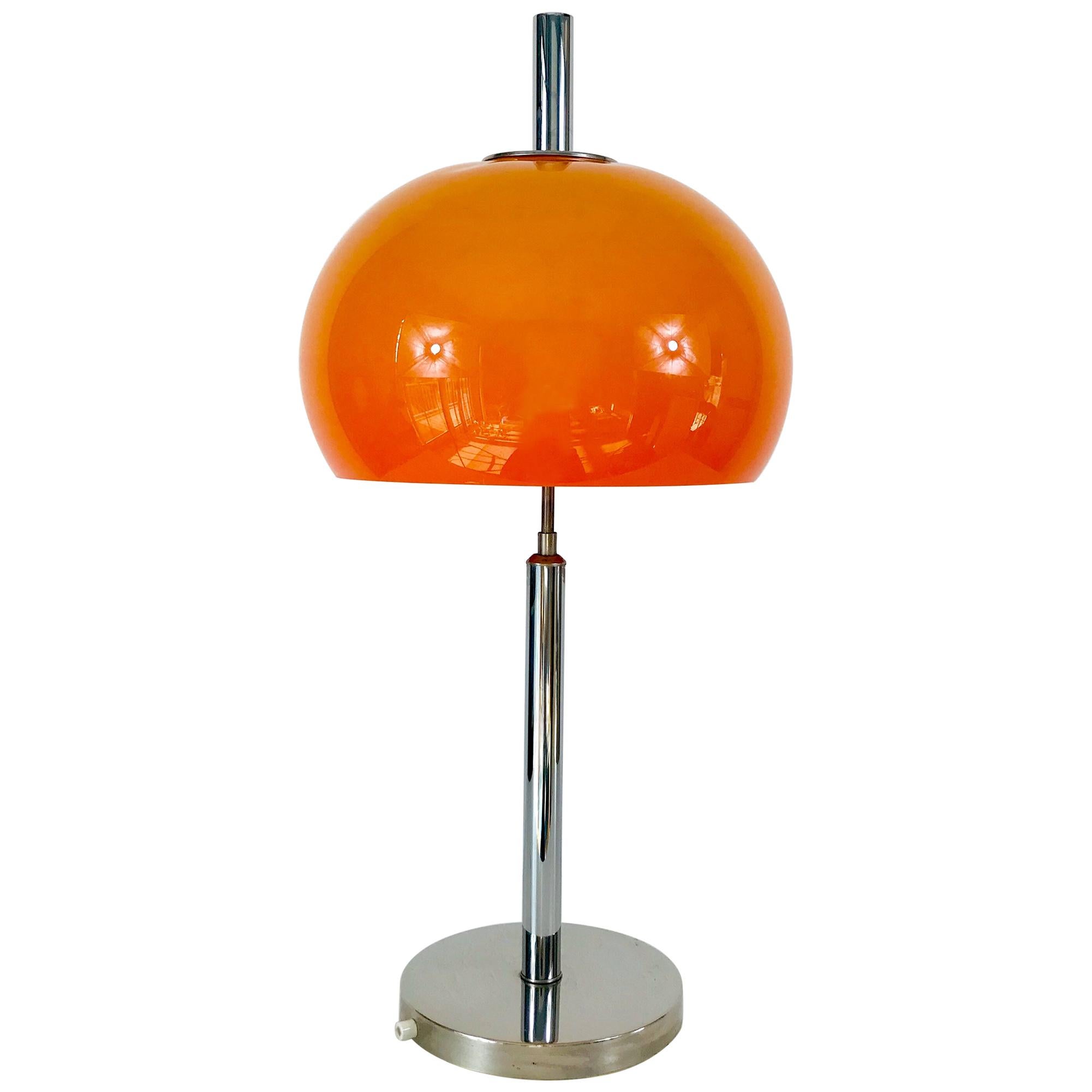 Large Orange Porcelain Table Lamp For Sale at 1stdibs