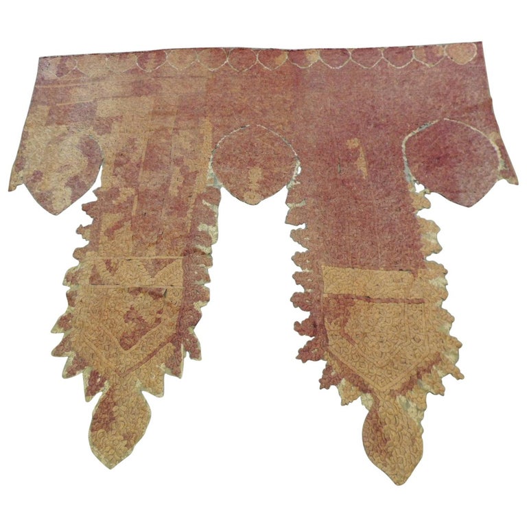 Large Orange and Purple Moroccan Rabat Embroidery Panel For Sale at 1stDibs