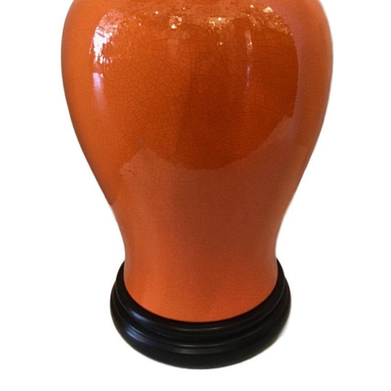Large Orange Porcelain Table Lamp For Sale at 1stDibs | large orange ...