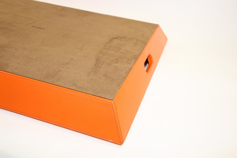 Large Vintage Orange Tray with Handles by Williams Sonoma Home at 1stDibs