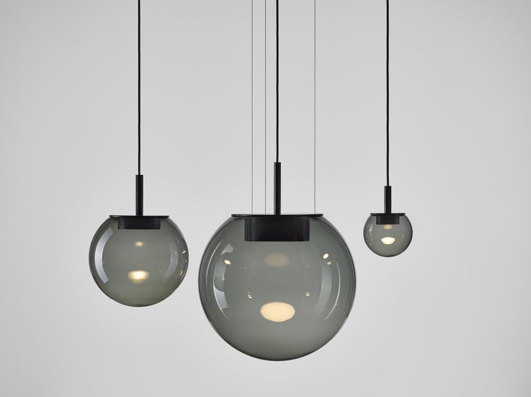 Large 'Orbis 500' in Smoke Brown Blown Glass Pendant Lamp for Brokis For Sale at 1stDibs