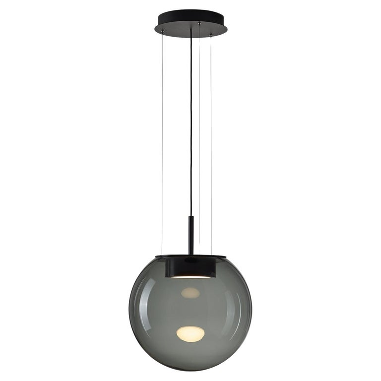 Large 'Orbis 500' in Smoke Brown Blown Glass Pendant Lamp for Brokis For Sale at 1stDibs