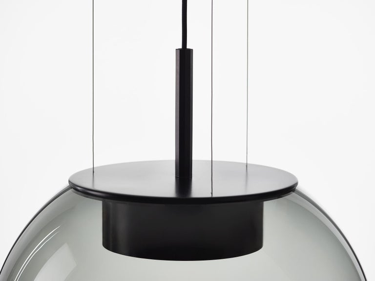 Large 'Orbis 500' in Smoke Grey Blown Glass Pendant Lamp for Brokis For Sale at 1stDibs
