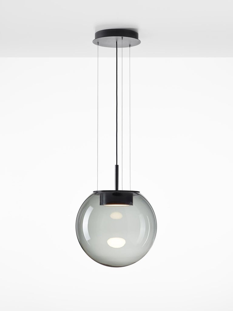 Large 'Orbis 500' in Smoke Grey Blown Glass Pendant Lamp for Brokis For Sale at 1stDibs