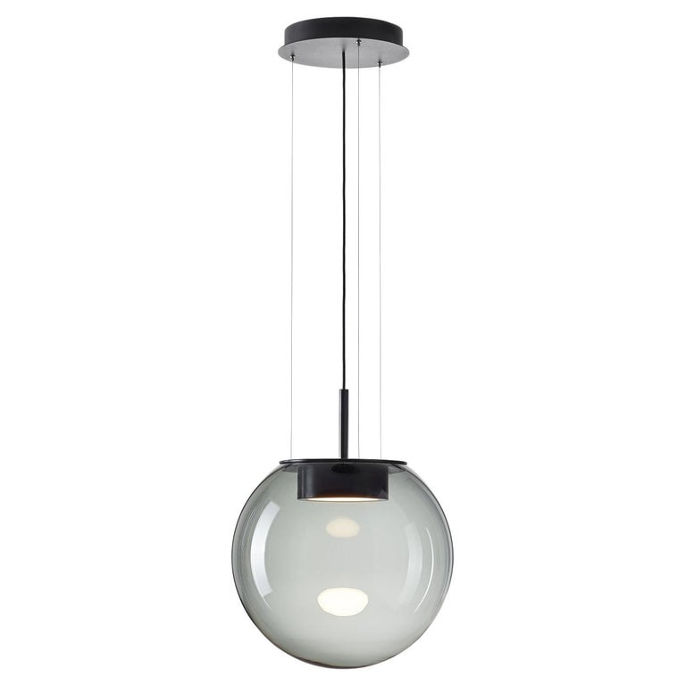 Large 'Orbis 500' in Smoke Grey Blown Glass Pendant Lamp for Brokis For Sale at 1stDibs