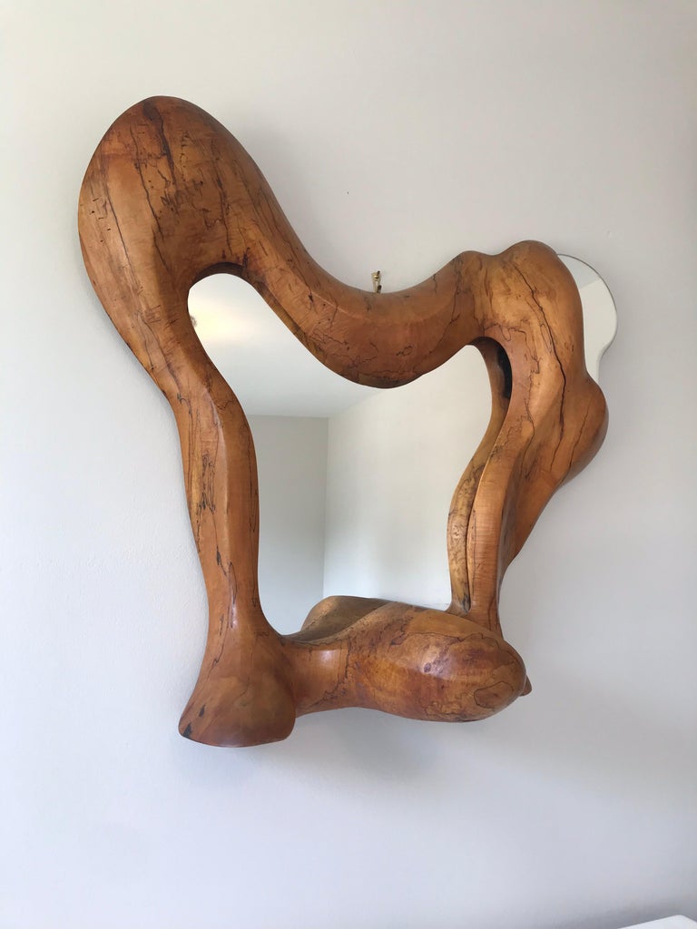 Large Organic Free-form, Biomorphic, Studio Craft Mirror at 1stDibs