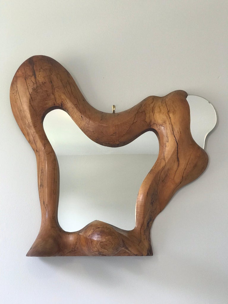 Large Organic Free-form, Biomorphic, Studio Craft Mirror at 1stDibs