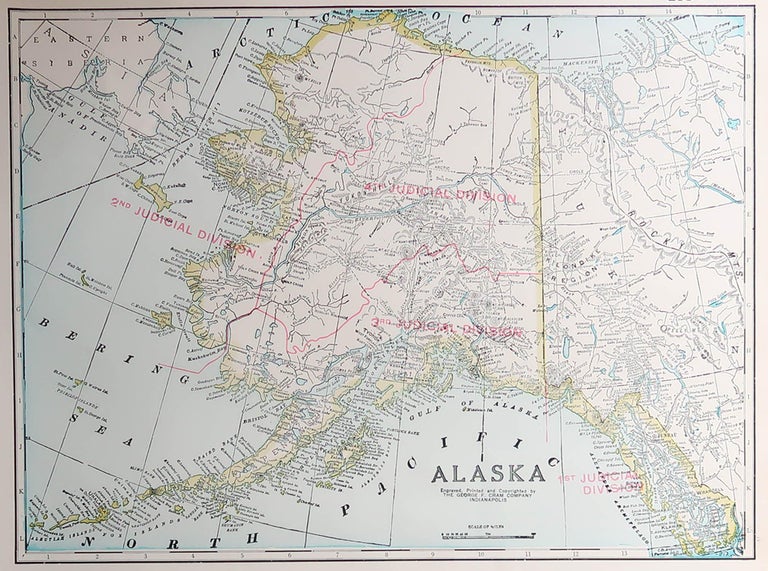 Large Original Antique Map of Alaska, Usa, C.1900 For Sale at 1stDibs