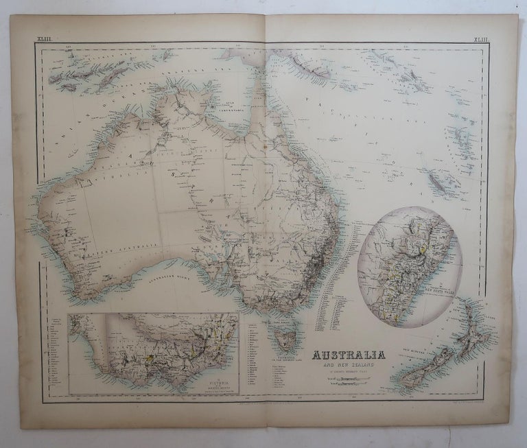 Large Original Antique Map of Australia, Fullarton, C.1870 For Sale at ...