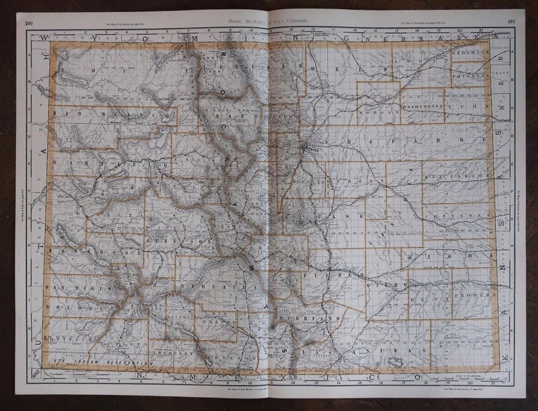 Large Original Antique Map of Colorado, USA, 1894 For Sale at 1stDibs ...
