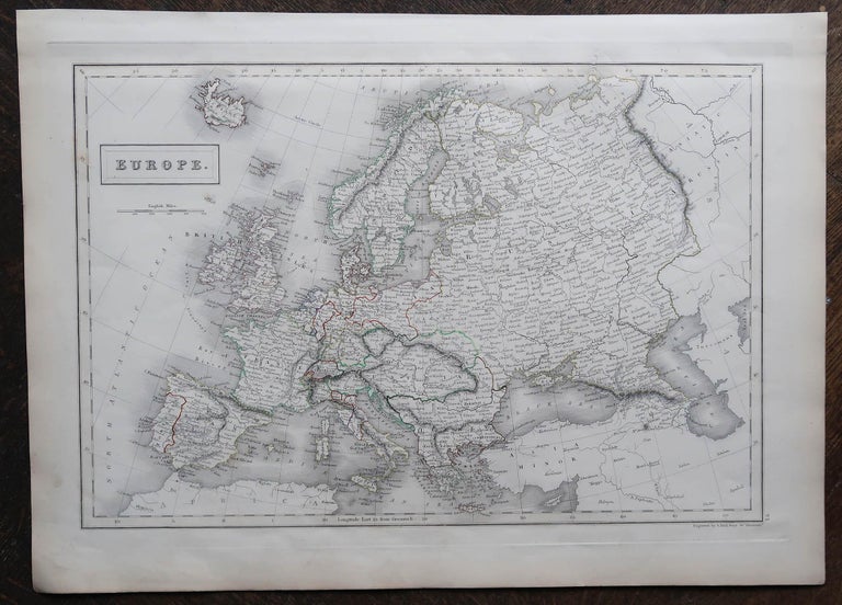Large Original Antique Map of Europe by Sidney Hall, 1847 For Sale at ...