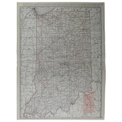 Antique Indiana Map - 2 For Sale on 1stDibs