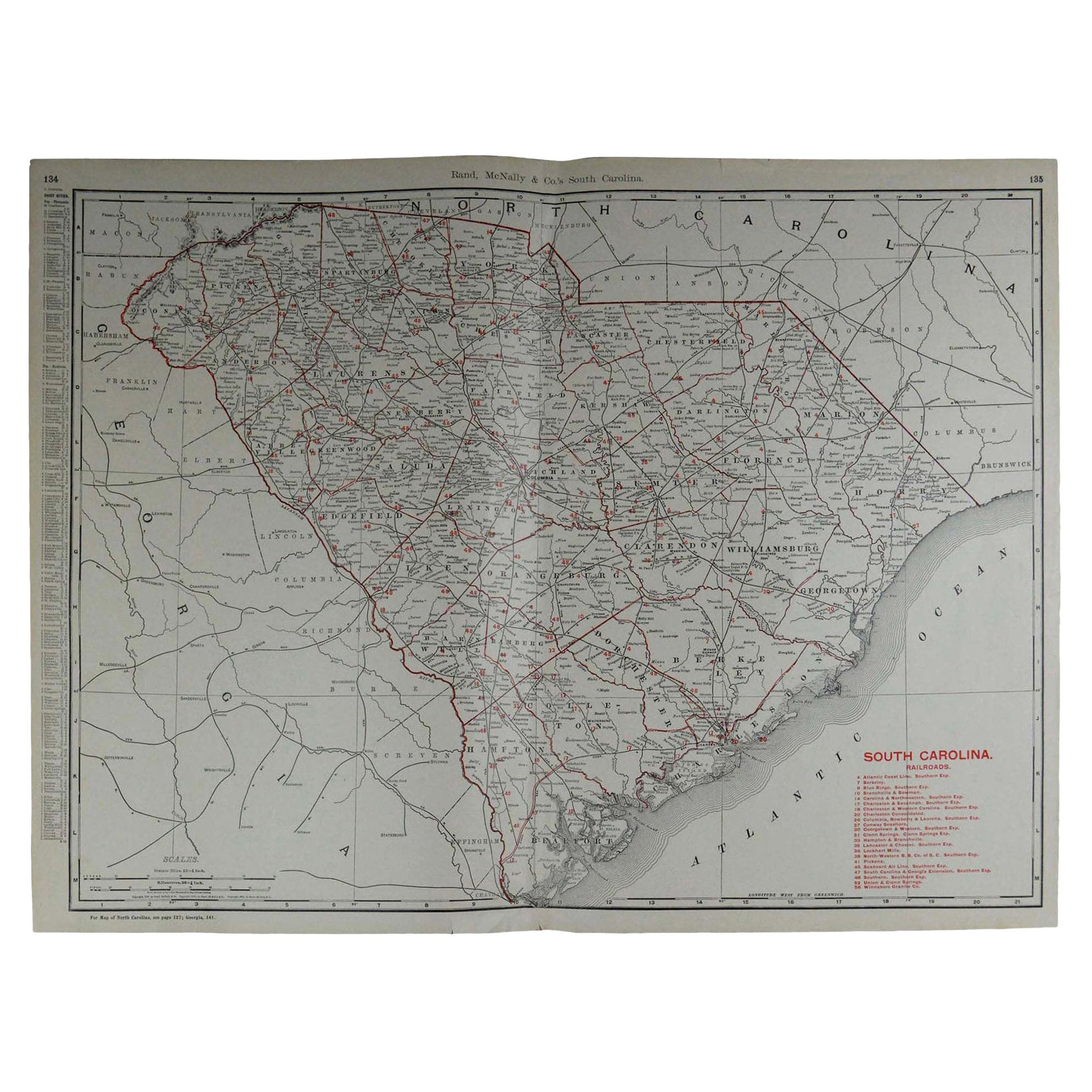 12 Original Antique Maps of American States by Rand McNally, circa 1900 ...