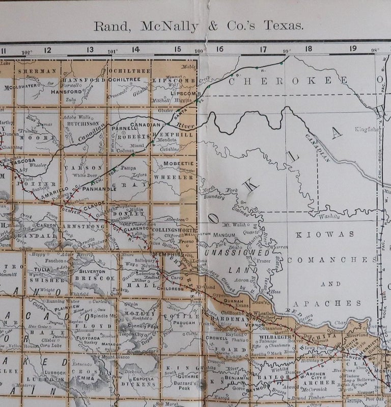 Large Original Antique Map of Texas, USA, 1894 at 1stDibs | old texas ...