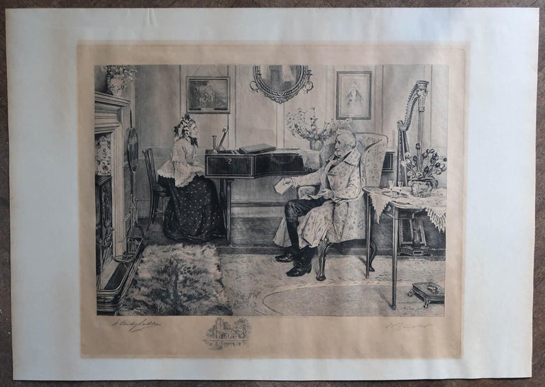 Large Original Antique Print After W. Dendy Sadler, Signed and Dated ...