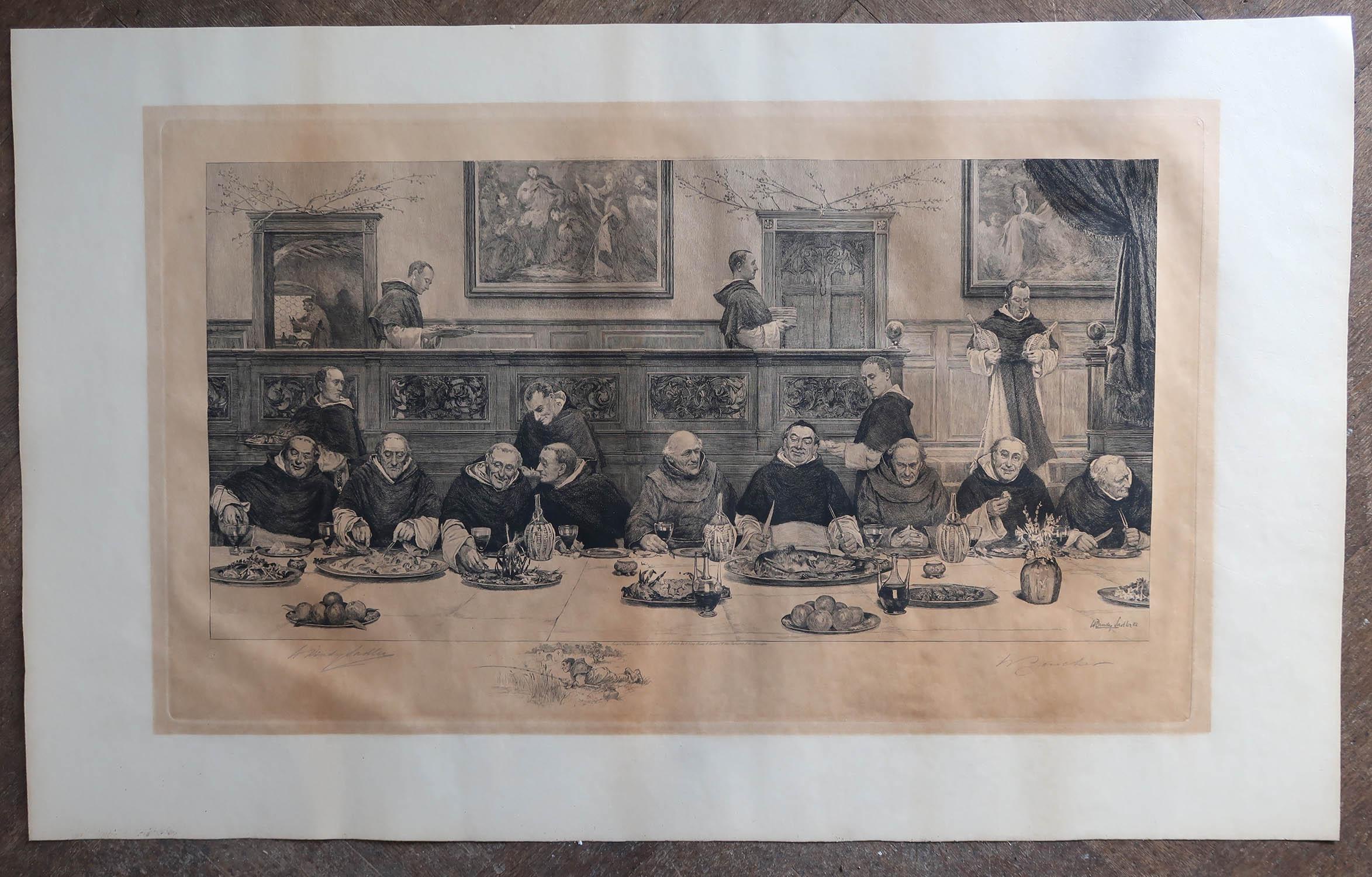 Large Original Antique Print After W. Dendy Sadler, Signed and Dated ...