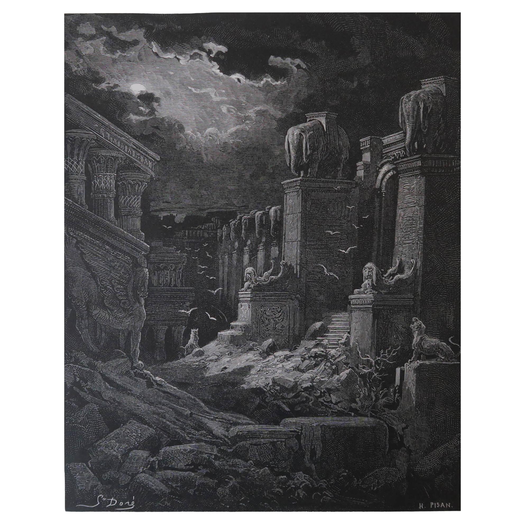 Large Original Antique Print By Gustave Doré, " Babylon Fallen " For ...
