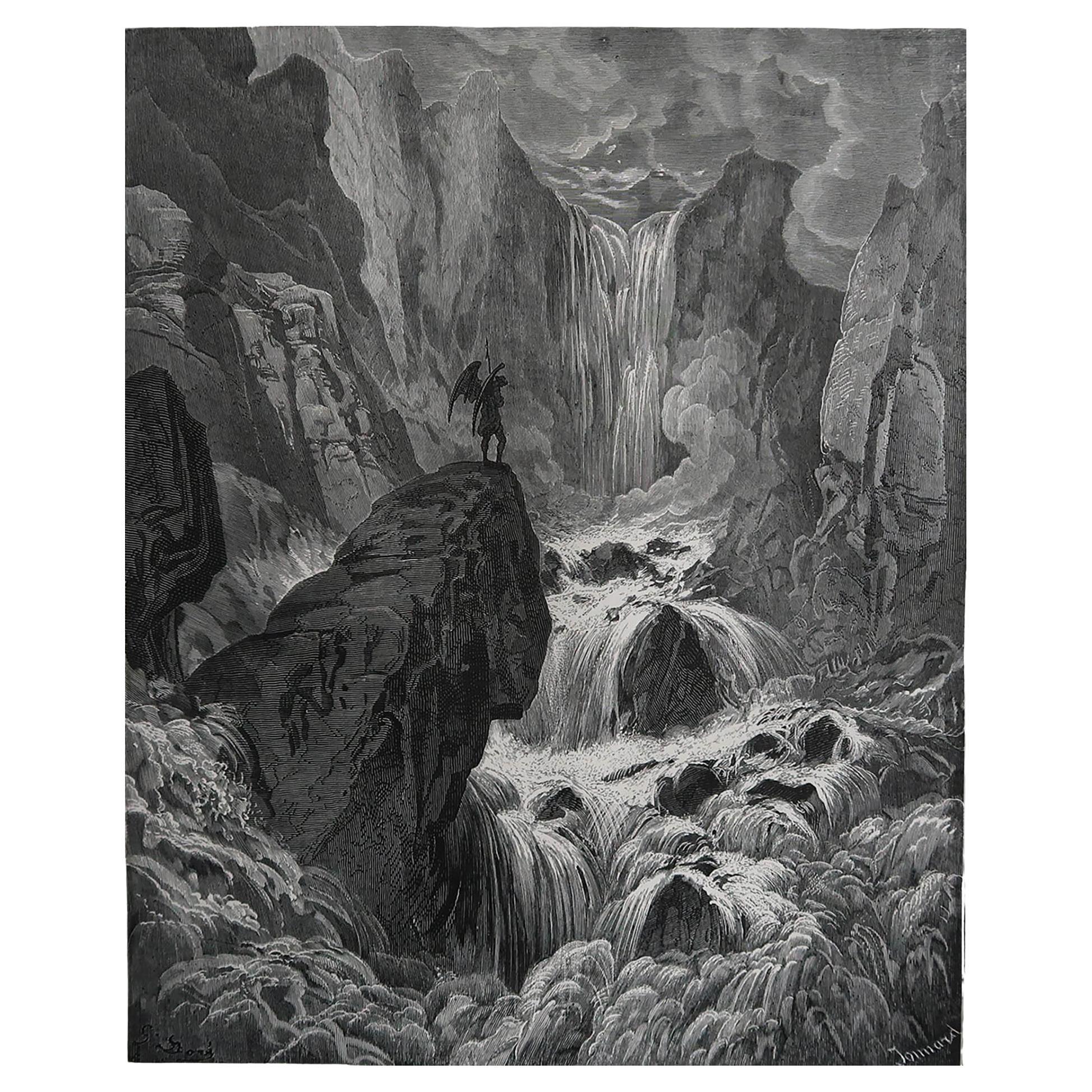 Large Original Antique Print By Gustave Doré From Milton's " Paradise ...