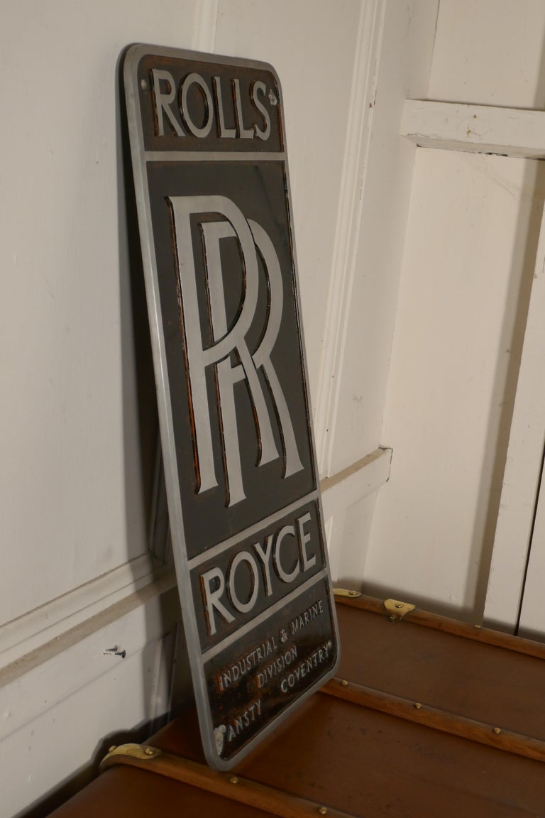Large Original Cast Aluminium Rolls Royce Garage Wall Plaque at 1stDibs