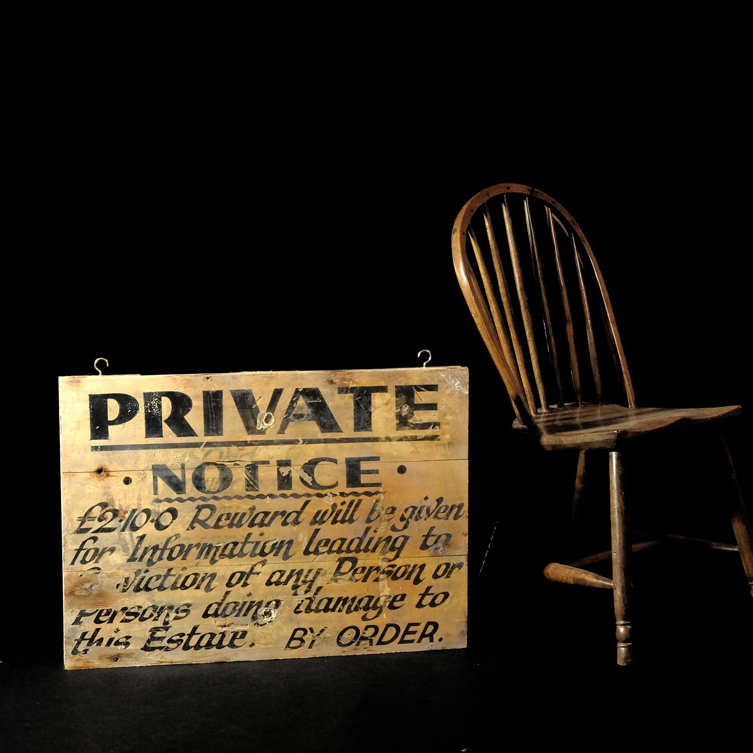 Large Original Hand Painted Sign, English Country Estate, Pine, 19th ...