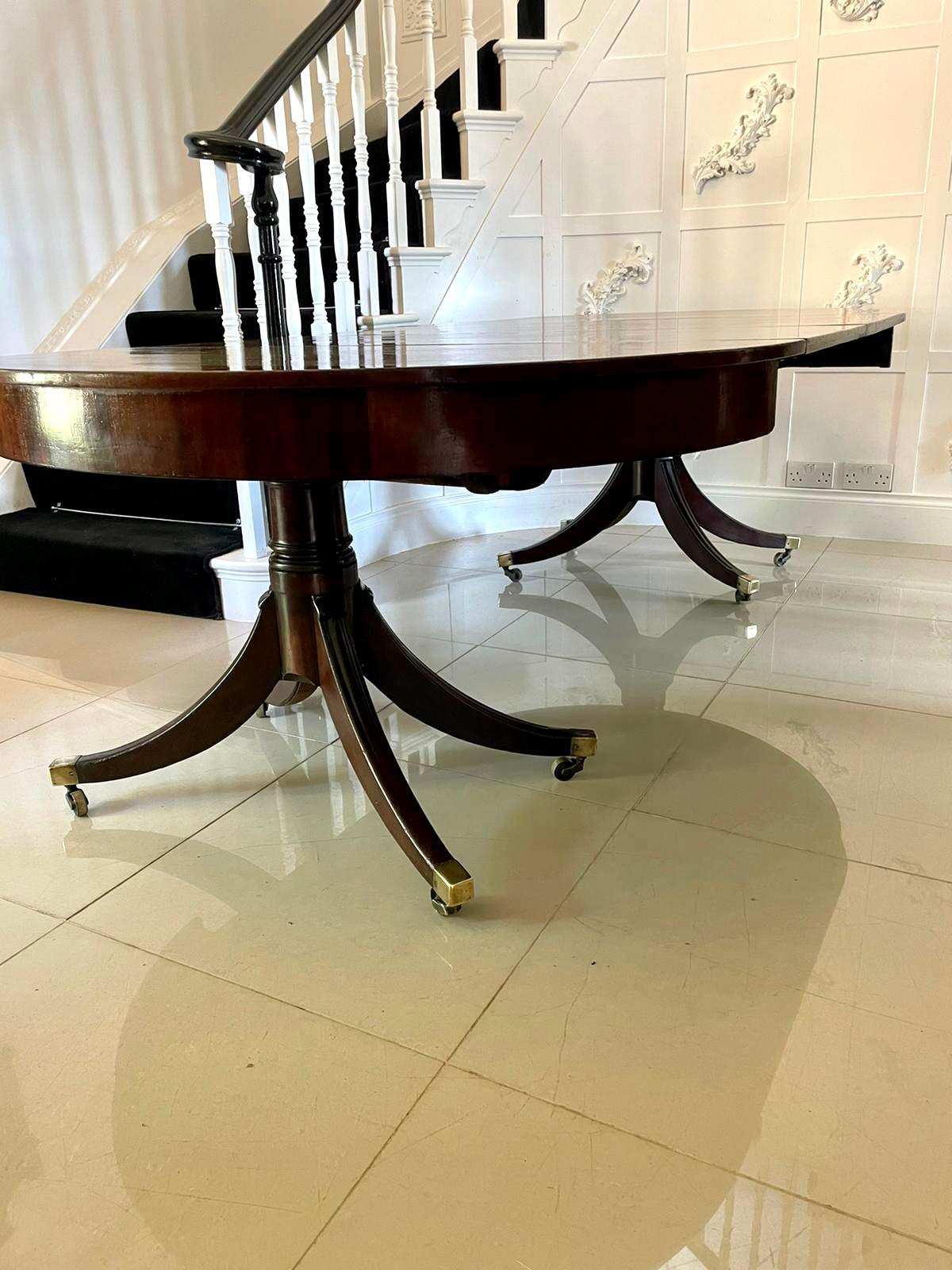 Large Outstanding Quality Antique George III Mahogany Two Pillar Dining ...