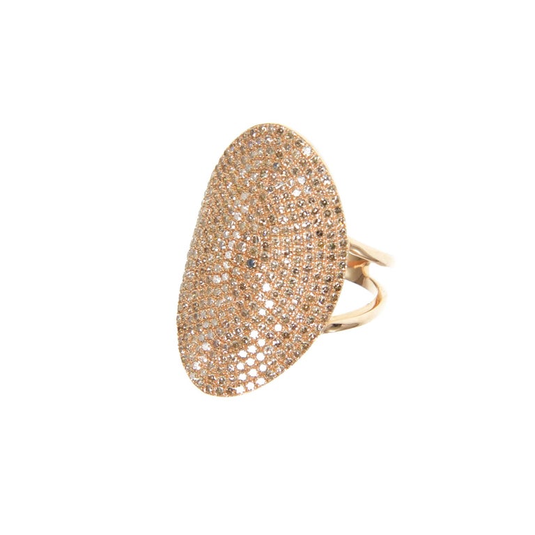 Large Oval Diamond Pave Ring at 1stDibs | wide pave ring