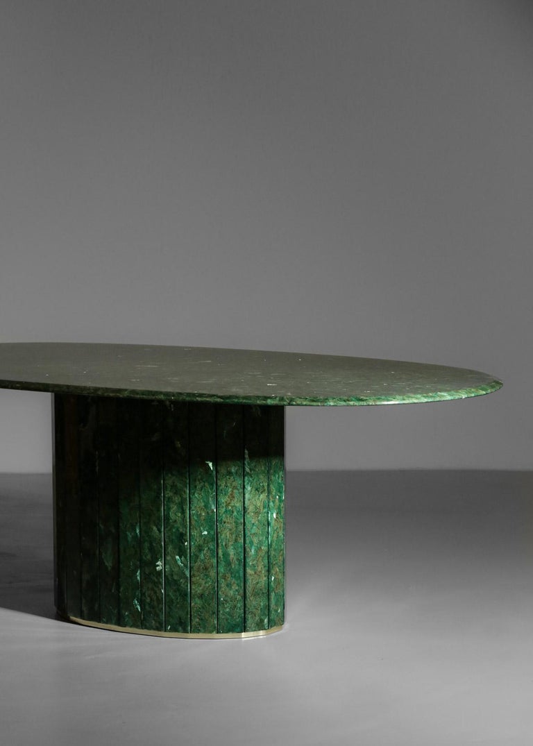 Large Oval Dining Table in Green Marble and Crystal at 1stDibs | green ...
