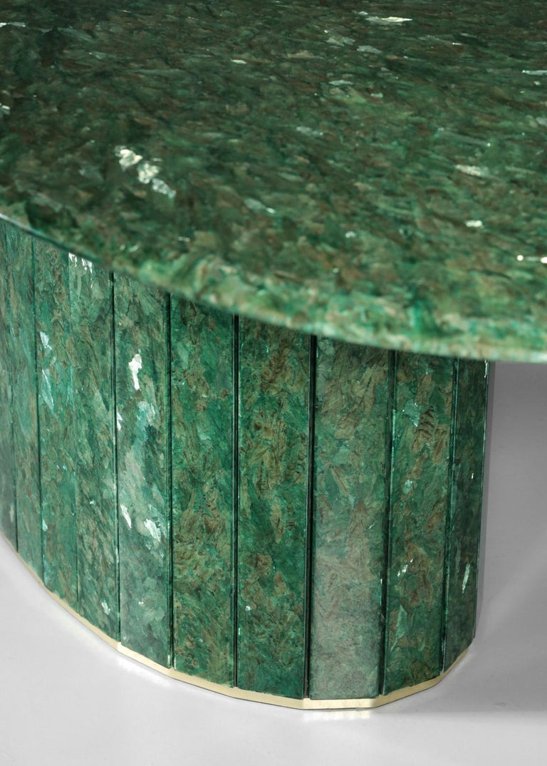 Large Oval Dining Table in Green Marble and Crystal at 1stDibs | green ...