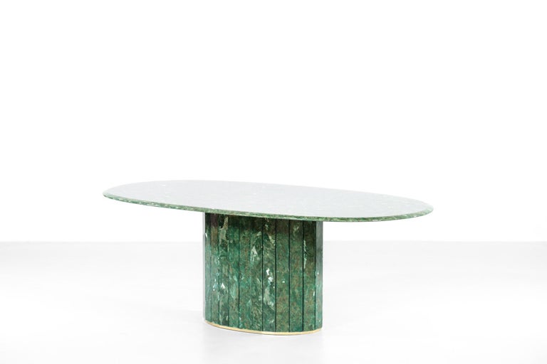 Large Oval Dining Table in Green Marble and Crystal at 1stDibs | green ...
