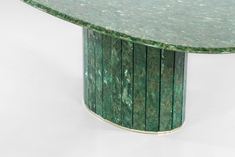 Large Oval Dining Table in Green Marble and Crystal at 1stDibs | green ...