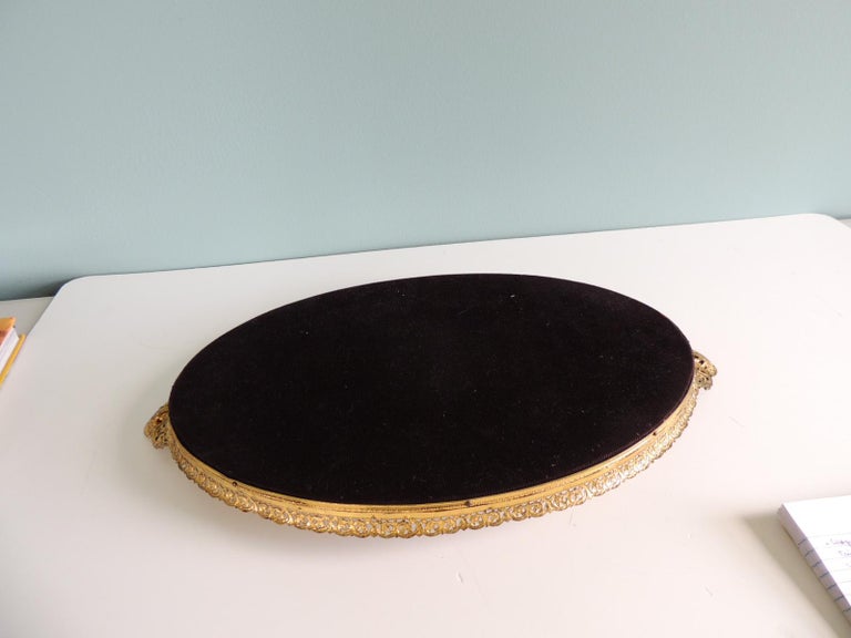 Large Oval Filigree Trim Vintage Vanity Tray For Sale at 1stDibs ...