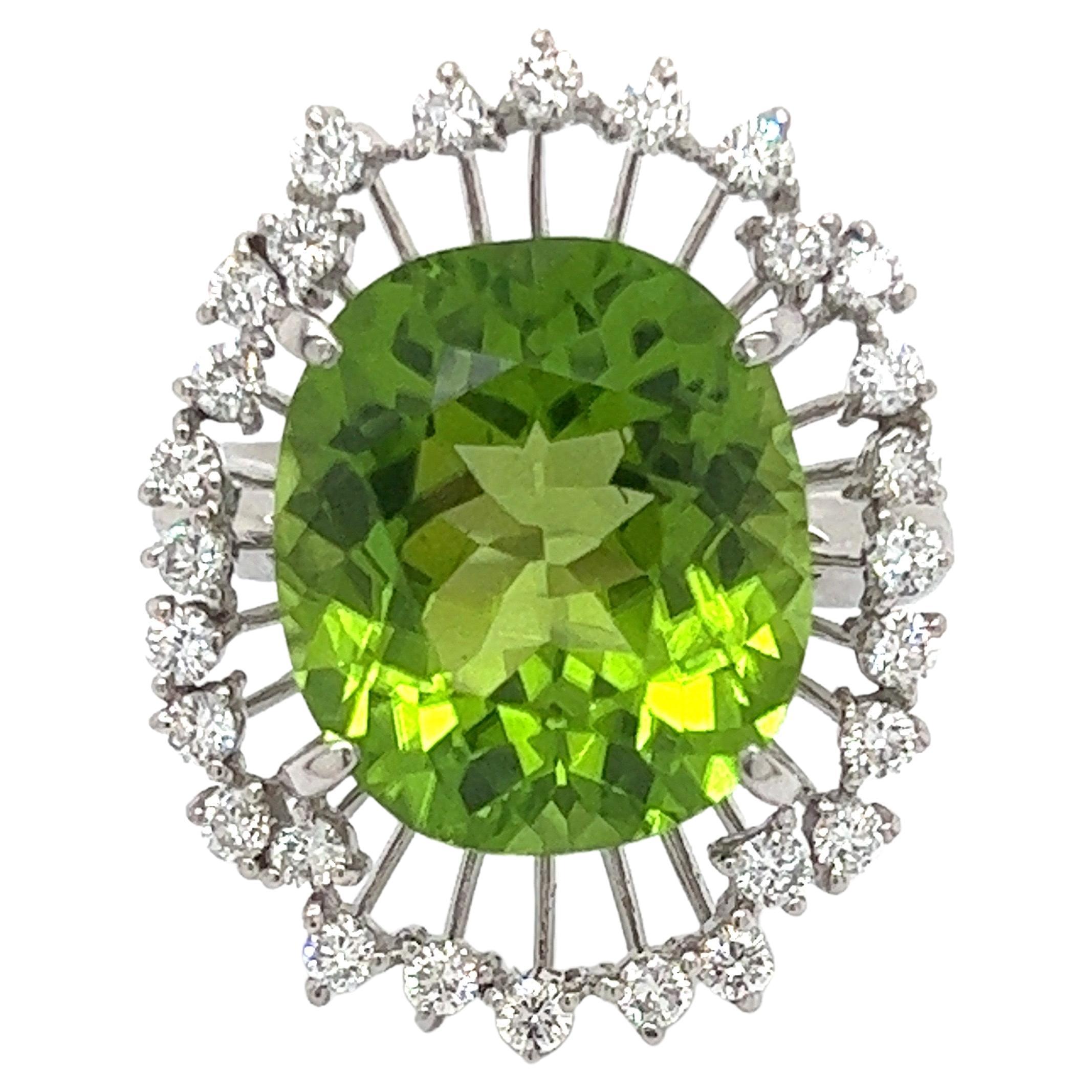 Oval Peridot Diamond Swirl Gold Ring For Sale (Free Shipping) at 1stDibs