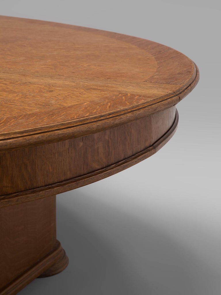 Large Oval Table in Walnut with Inlayed Top For Sale at 1stDibs