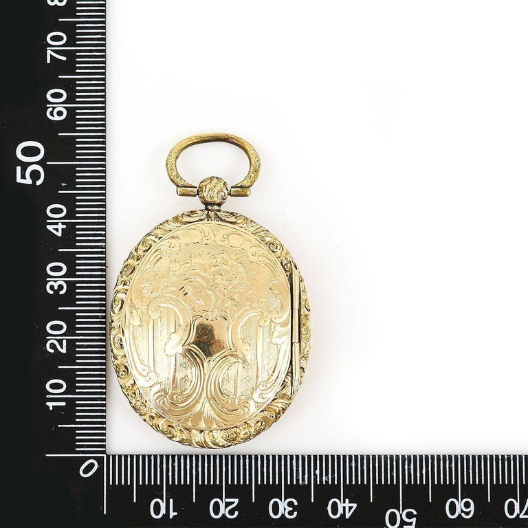 Large Oval Victorian 9ct Gold Engraved Double Sided Locket, Circa 1890 ...